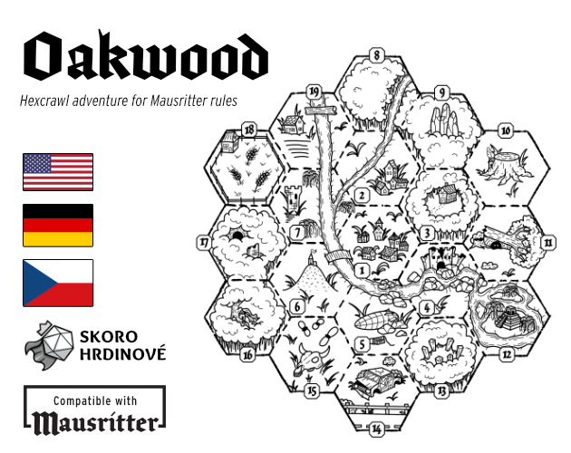 Oakwood - Hexcrawl adventure for Mausritter by Skoro Hrdinove