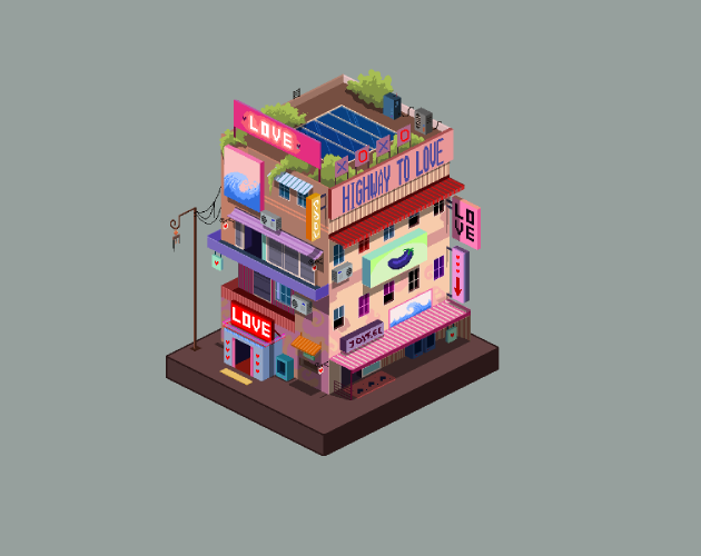 IsoHome #2 - Isometric Pixel House/Apartment/Motel by the14collective