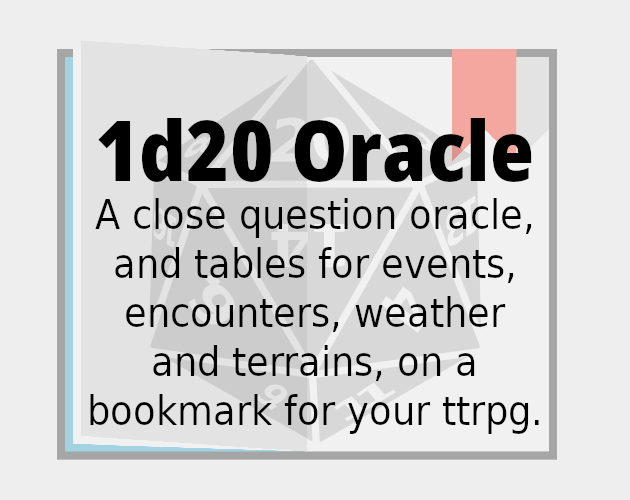 1d20 Oracle Bookmark by UristMacItchIo