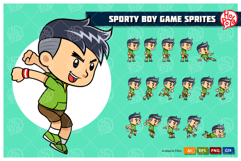 Sporty Boy Game Sprites by mikailain