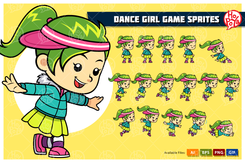 Dance Girl Game Sprites by mikailain