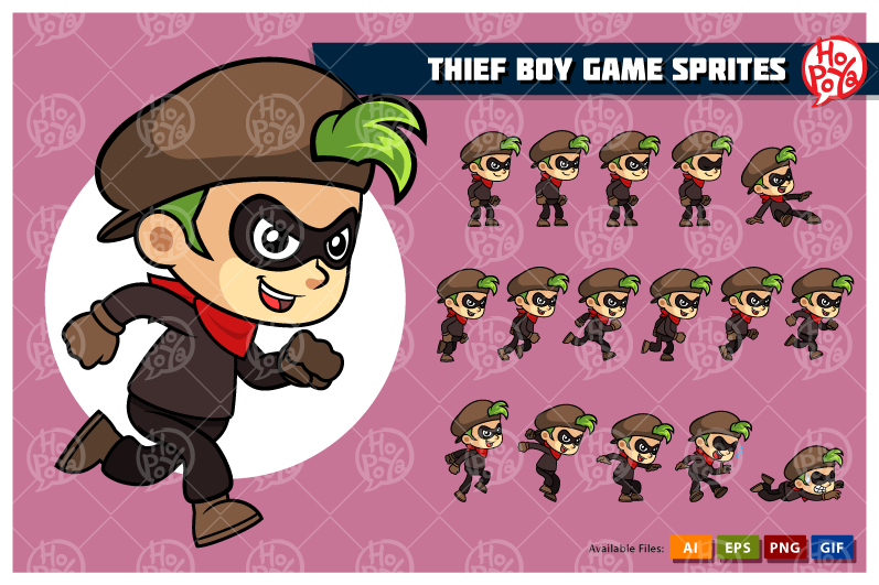 Thief Boy Game Sprites by mikailain