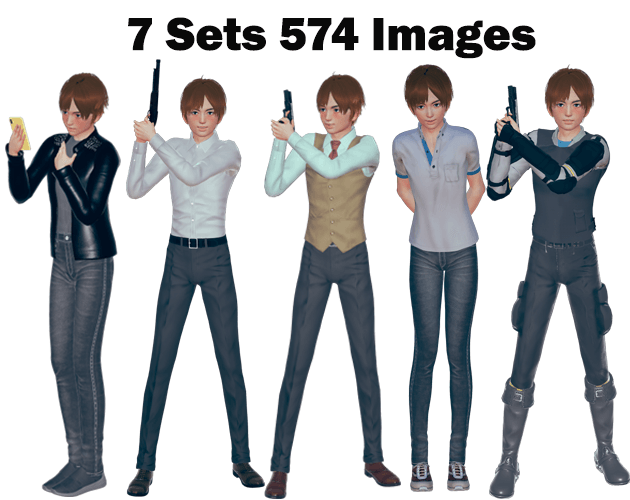 Simon Visual Novel Character Sprite with photoshop files by Quark_Yifu