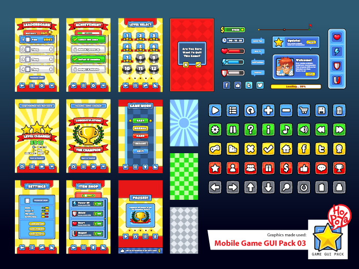 Mobile Game GUI Pack 03 by mikailain