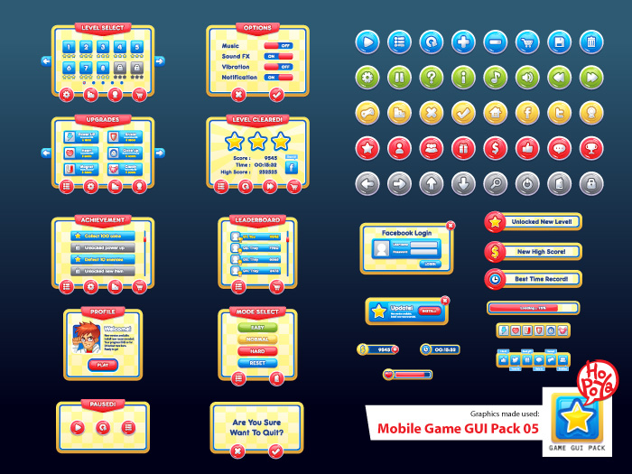 Mobile Game GUI Pack 05 by mikailain