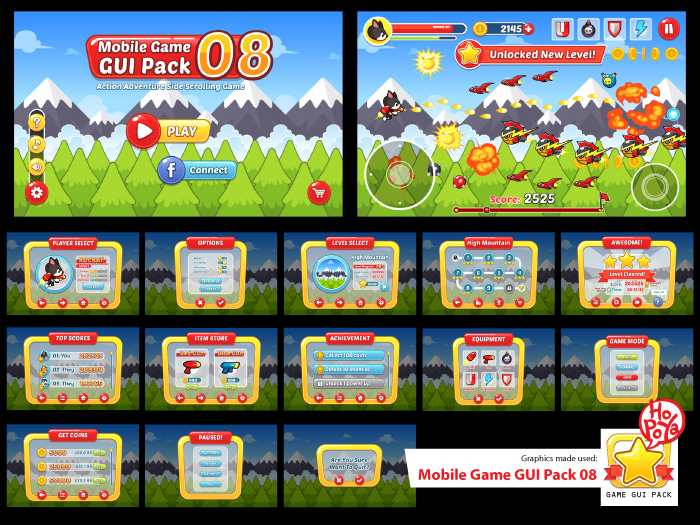 Mobile Game GUI Pack 08 by mikailain