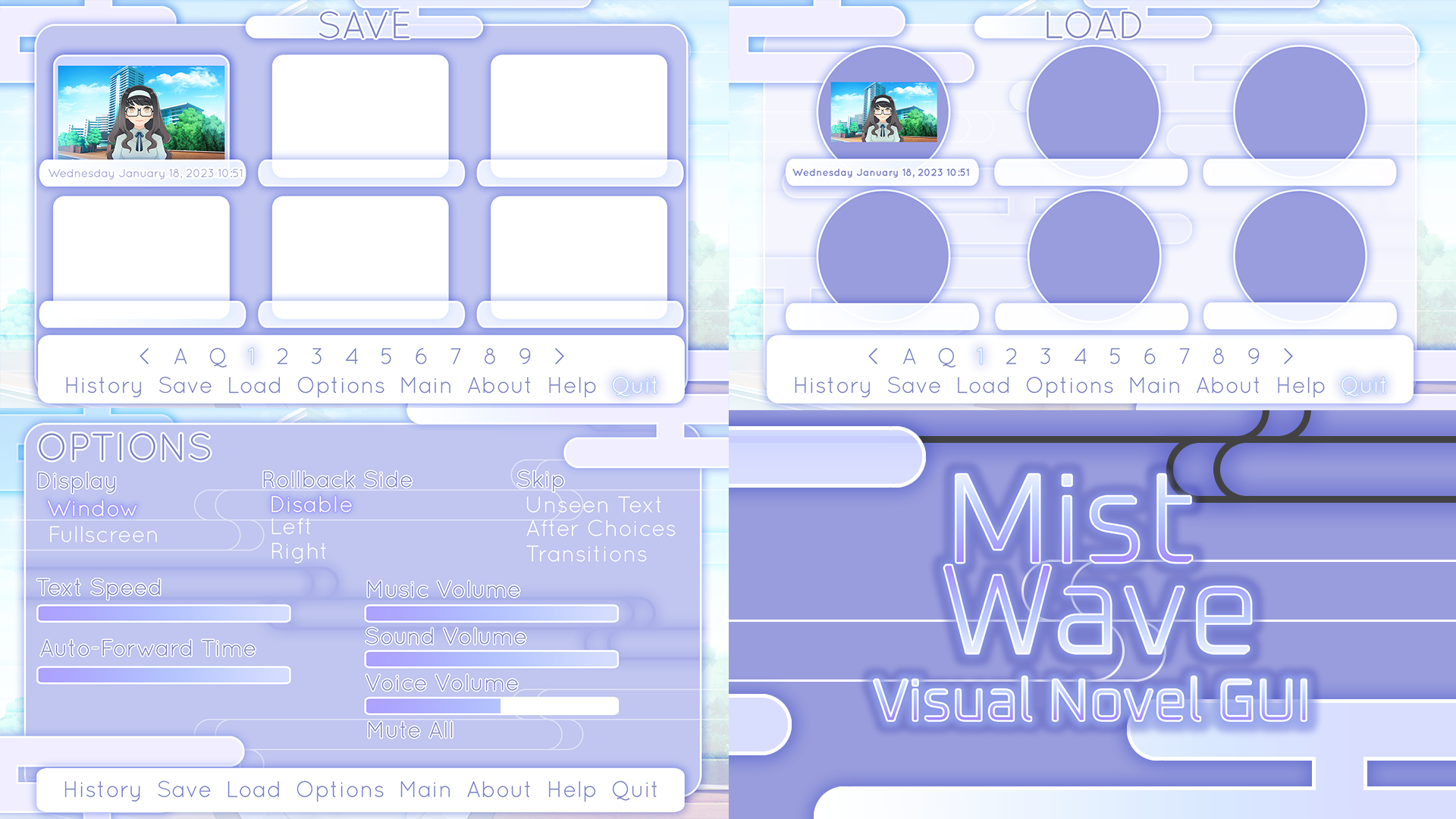 MistWave GUI Graphics by MysteryCorgi