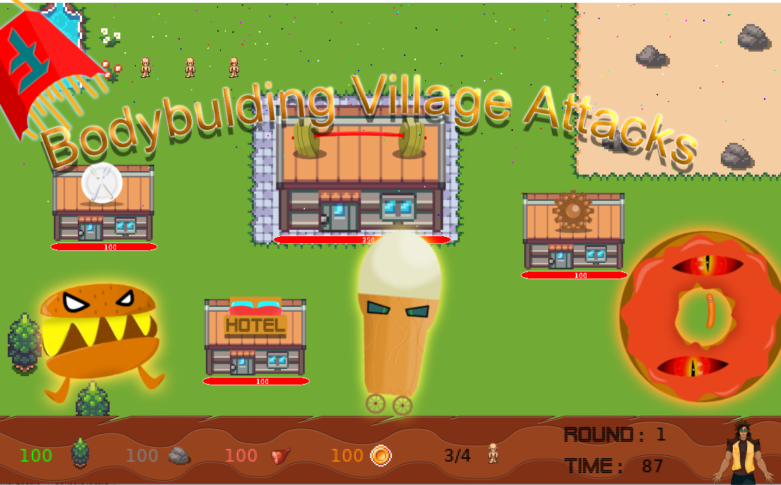 Bodybulding Village Attacks by Drakaner Studio