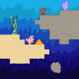 Underwater 2d game sprites by Mikoolec