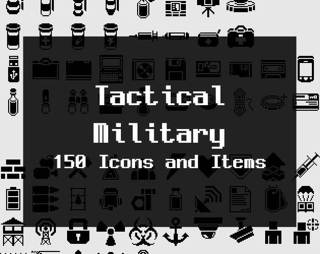 Tactical Military Pixel 150 Icons and Items by GCoMs Games