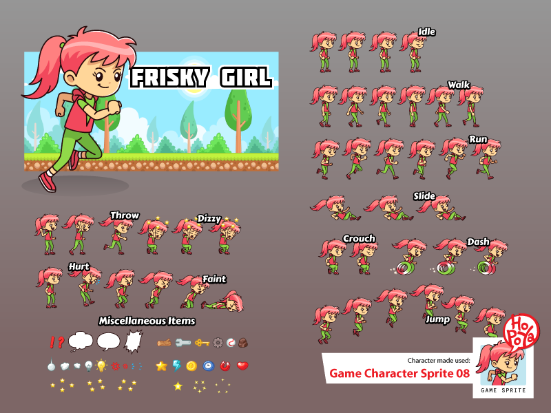 Game Character Sprite 08 by mikailain