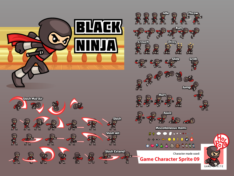 Game Character Sprite 09 by mikailain
