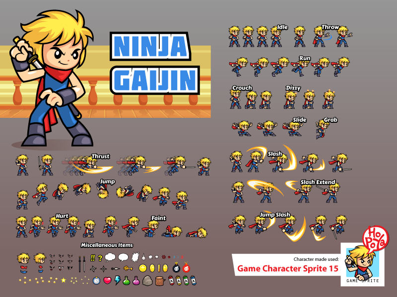 Game Character Sprite 15 by mikailain