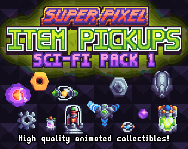 Super Pixel Item Pickups: Sci-fi Pack 1 by unTied Games
