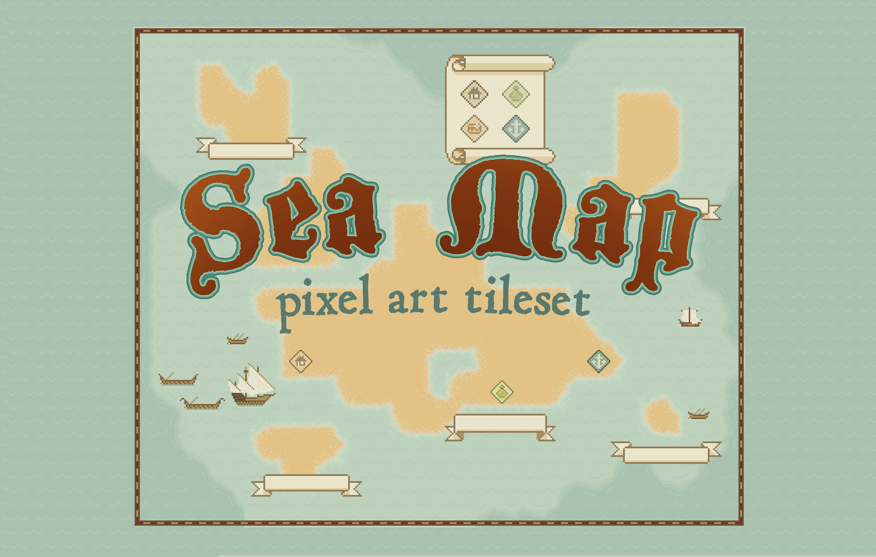 The sea map asset pack is published! - Sea Map - Pixel art tileset by ...