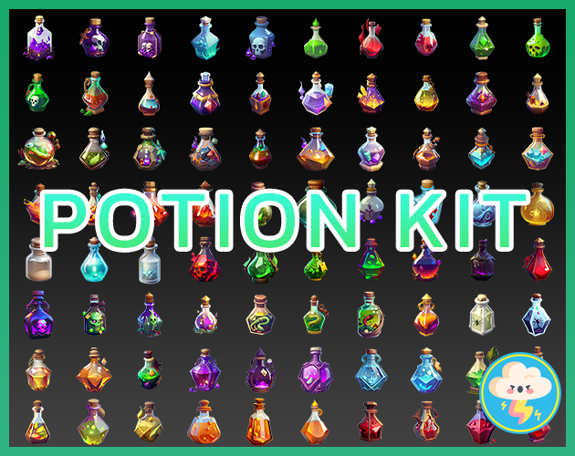 Fantasy Potion Icons - Asset Pack Free by Storm