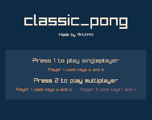 classic_pong by Artinan