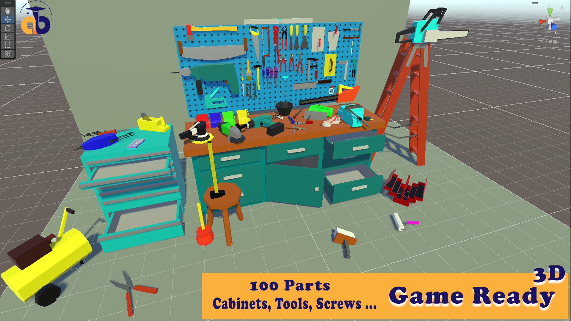 Low-Poly Workshop Tools Collection Pack by academyBlue