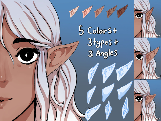 2D Elf Ears asset Pack by Kospho