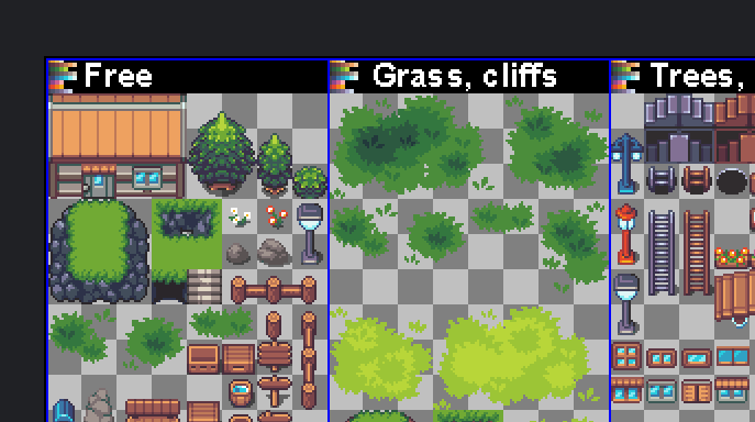 RPG asset tileset exterior pack (Super Retro World by Gif) by Gif