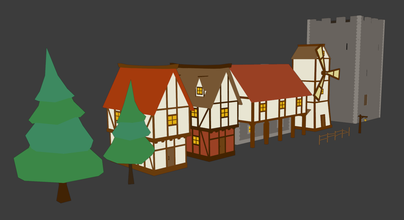 Low Poly Medieval Village by SquareWheelInteractive