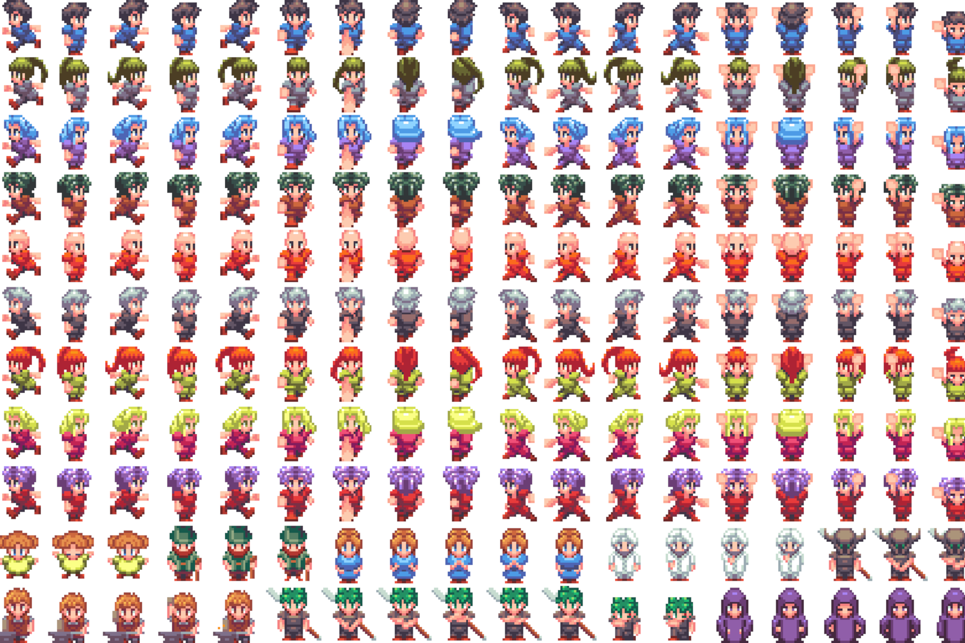Retro Game-like PC & NPC Character Material Pack by ponApp
