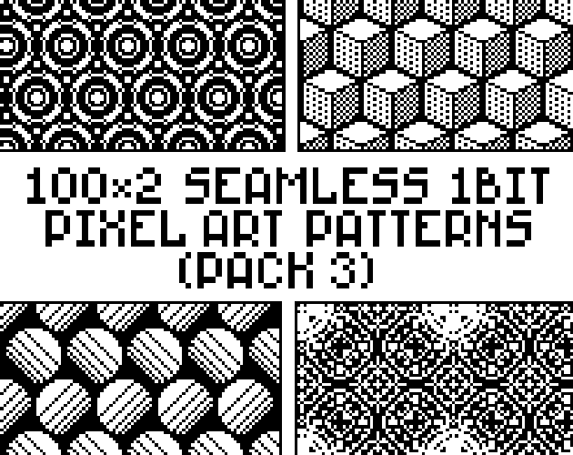 (Pack3) 100x2 seamless 1bit patterns by Lettercore