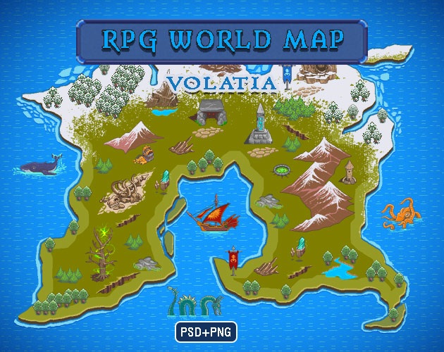 RPG World Map "Volatia" by Erkmen Artworks