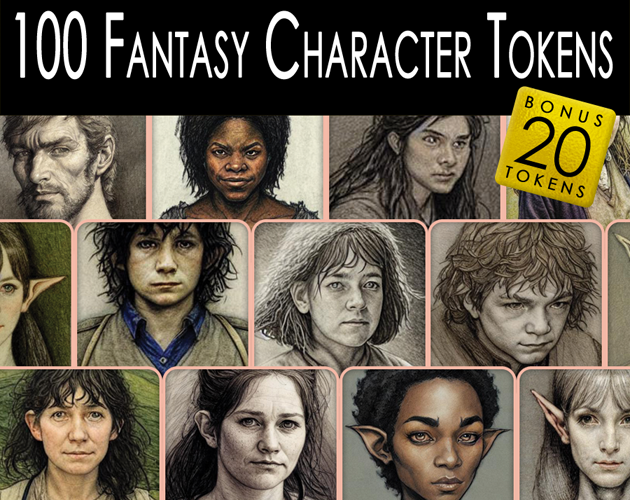 100 Fantasy Character VTT Tokens – Elite Design Elements by Rising ...