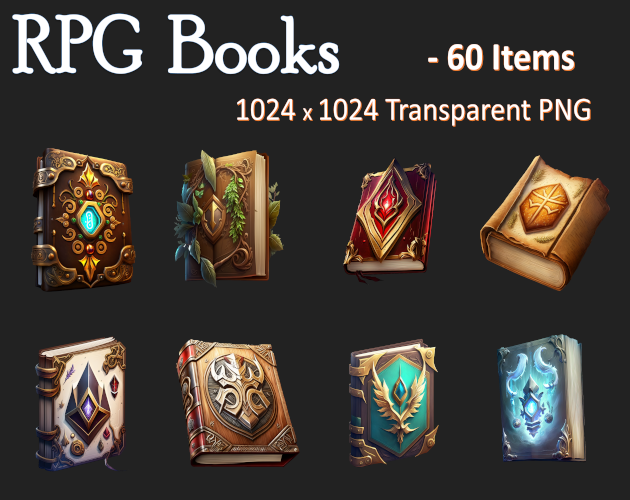 RPG Books: 60 Unique Book Icons by esperstudio