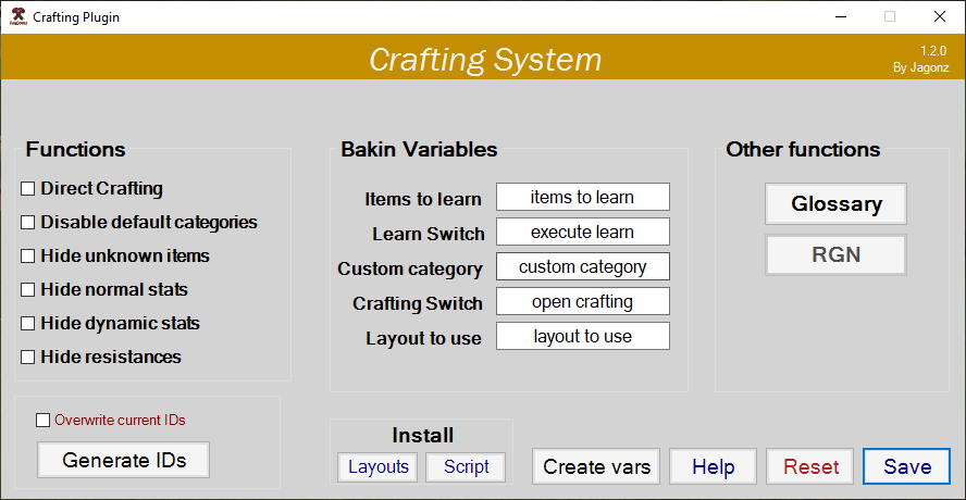 Crafting System - Bakin Plugin by Jagonz