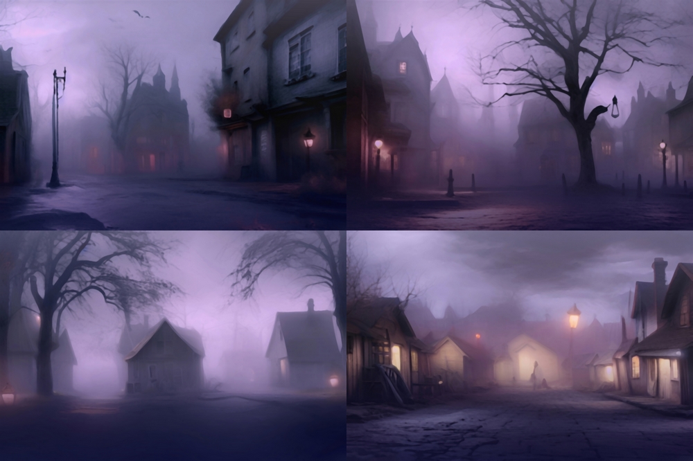 Spooky Halloween Town Pack: 8 Visual Novel Backgrounds by Rachel Chen