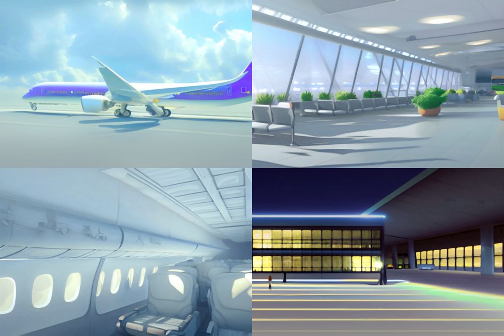 Airport Pack: 8 Visual Novel Backgrounds by Rachel Chen