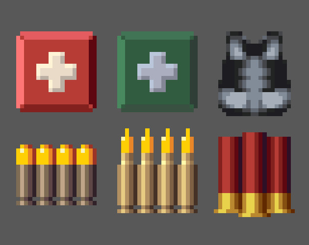 2d Health And Ammo Pickups By Fightswithbears
