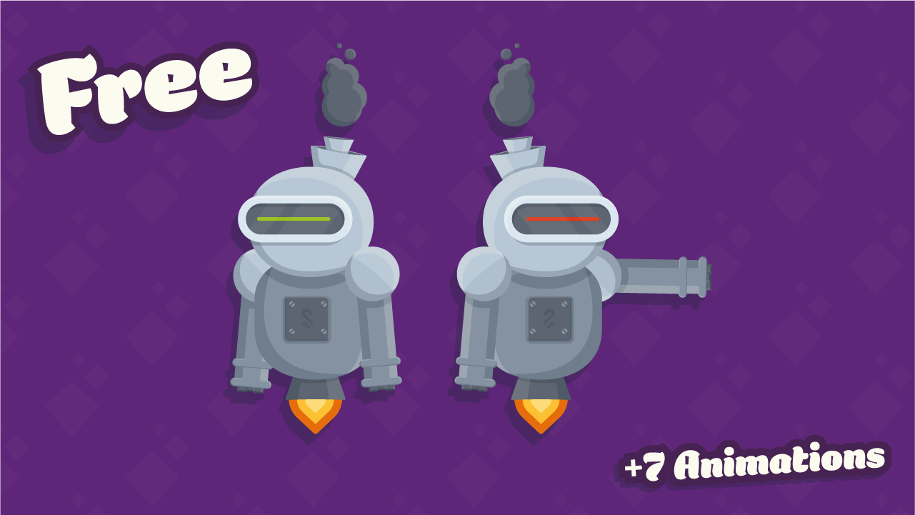 🤖🕹️2D Robot Game Character Asset Pack (Free Download)🕹️🤖 by Shane-Lee