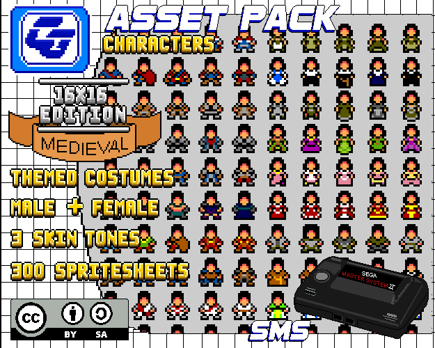 Asset Pack 'Characters' 16x16 SMS by chasersgaming