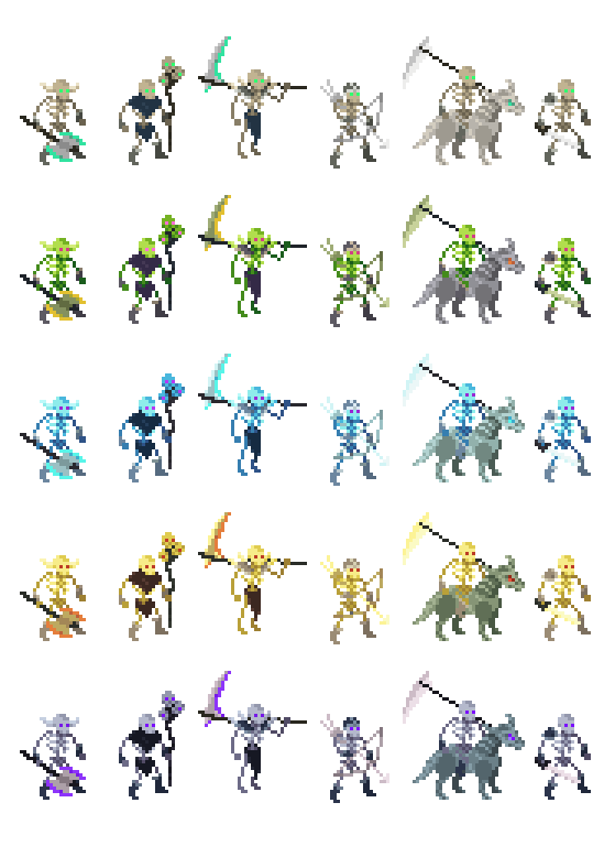 Skeleton 2 - Top Down Pixel Art Character Assets by sanctumpixel