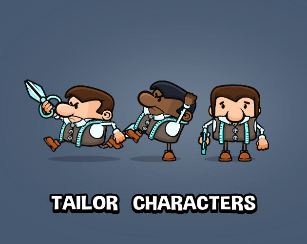 Tailor characters by Robert Brooks - gamedeveloperstudio.com