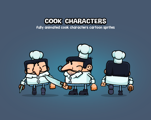 Cook characters by Robert Brooks - gamedeveloperstudio.com