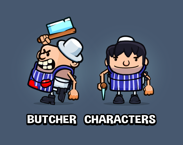 Butcher characters by Robert Brooks - gamedeveloperstudio.com
