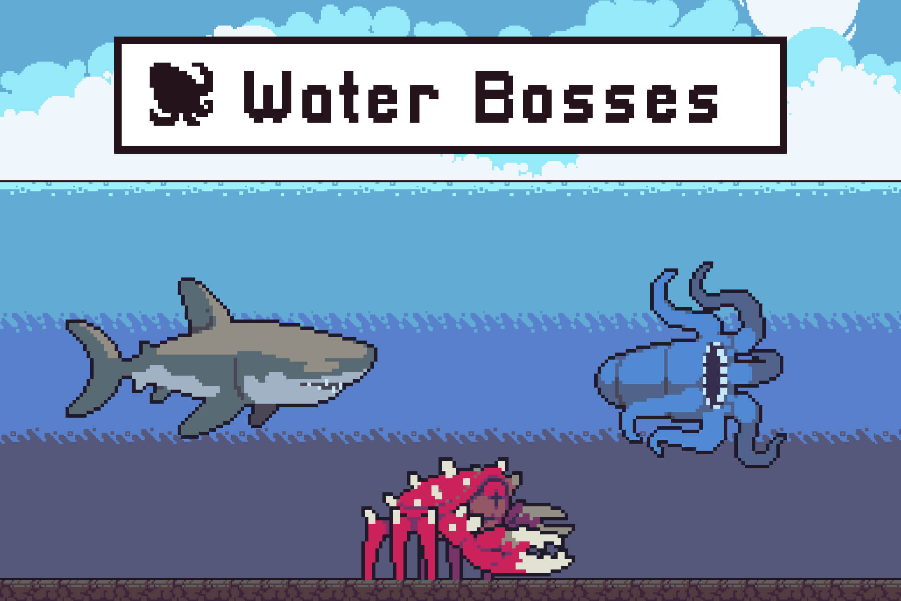 Water Monsters Pixel Art Pack by Free Game Assets (GUI, Sprite, Tilesets)