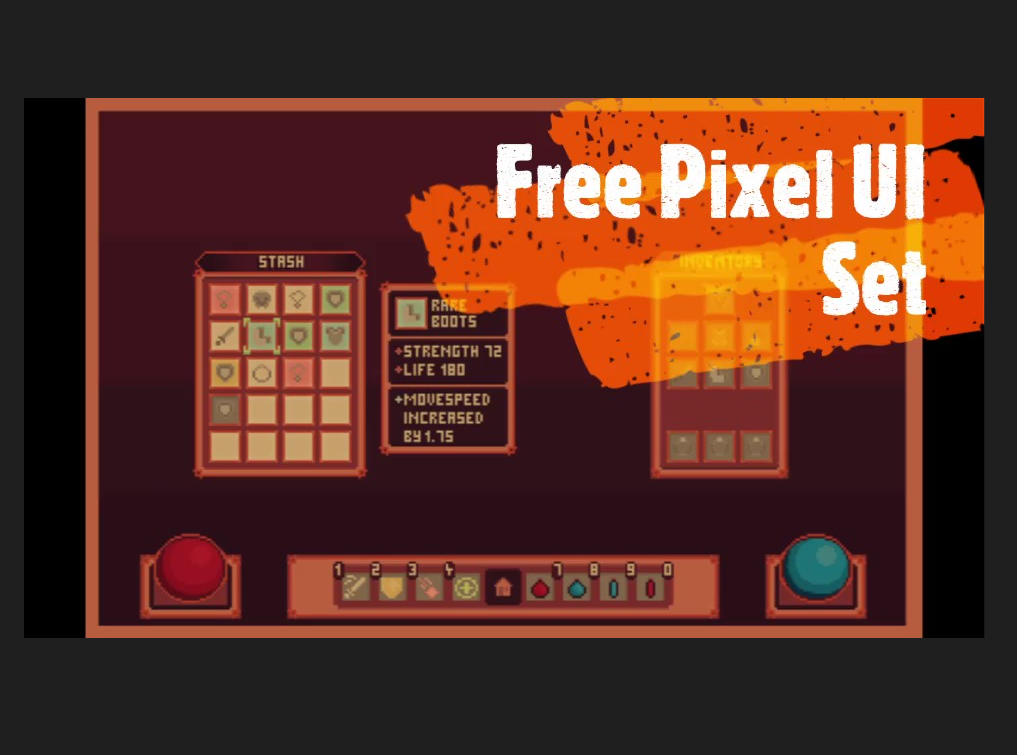 Pixel Game UI by Shiva89