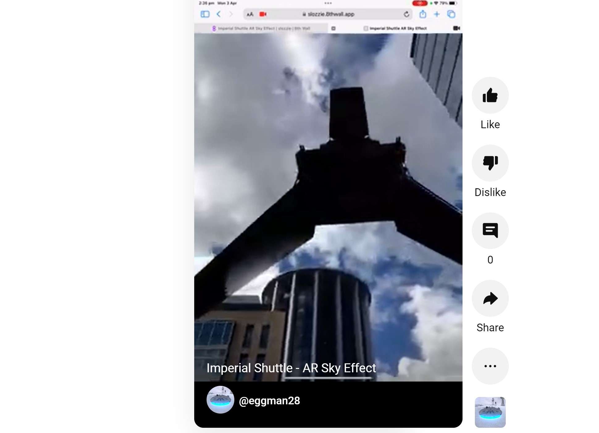 Rate AR Sky Effect - Imperial Shuttle by EggMan28 for 8th Wall March ...