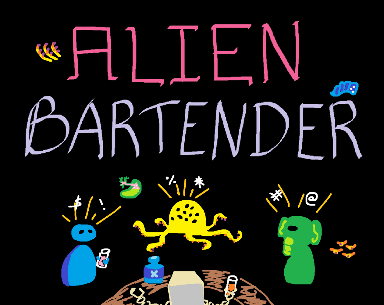 Alien Bartender by AriNeonShark