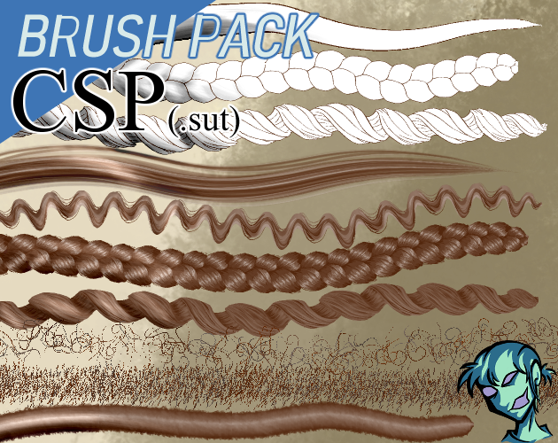 12 x Clip Studio Paint brushes -Hair- by ED_of_all