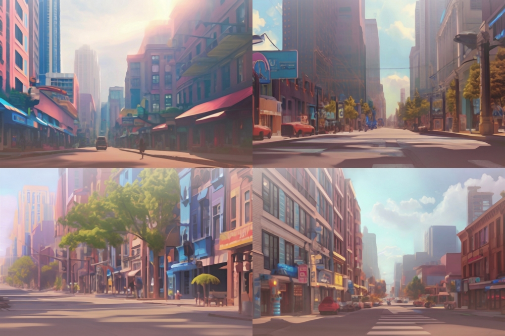 Large American Town Pack: 8 Visual Novel Backgrounds by Rachel Chen