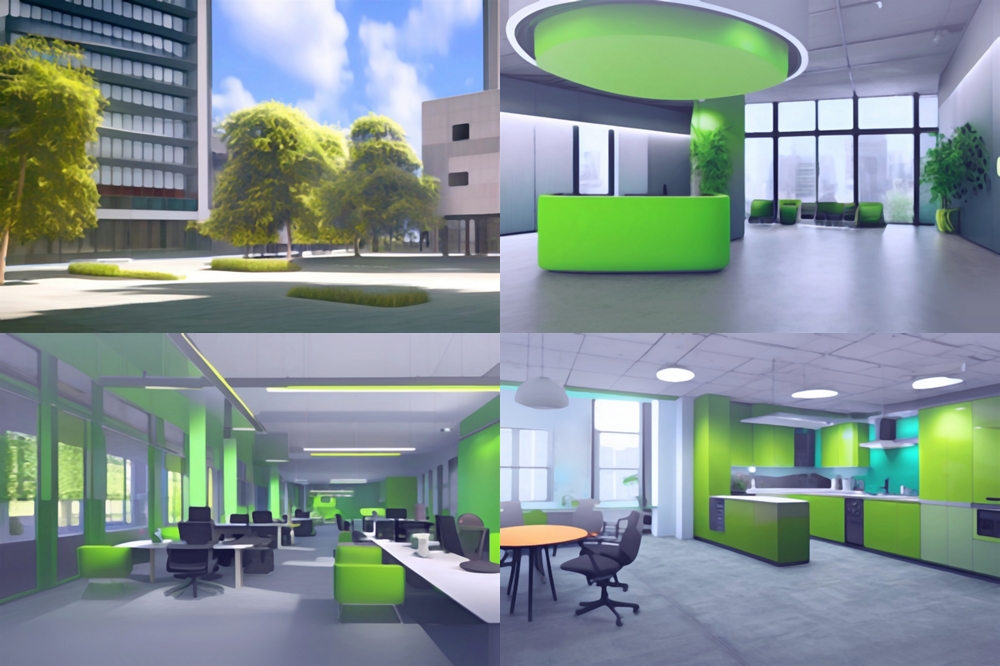 Eco-friendly Green Office Pack: 10 Visual Novel Backgrounds by Rachel Chen