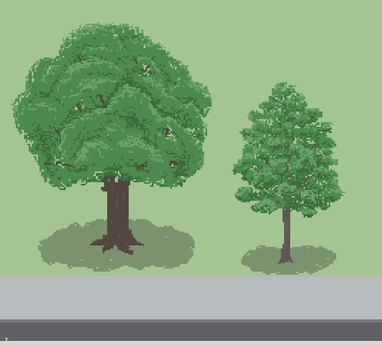Pixel Tree Pack with Shadows by Joshuasriano