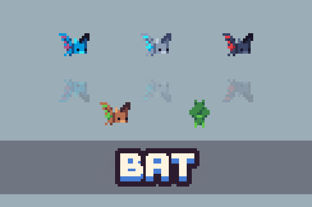 Bat Animations Pixel Art 2D FREE by Eduardo Scarpato