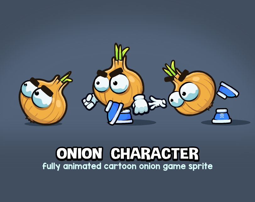 Onion character by Robert Brooks - gamedeveloperstudio.com